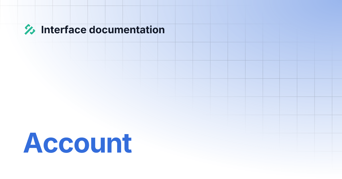 Account | Interface documentation